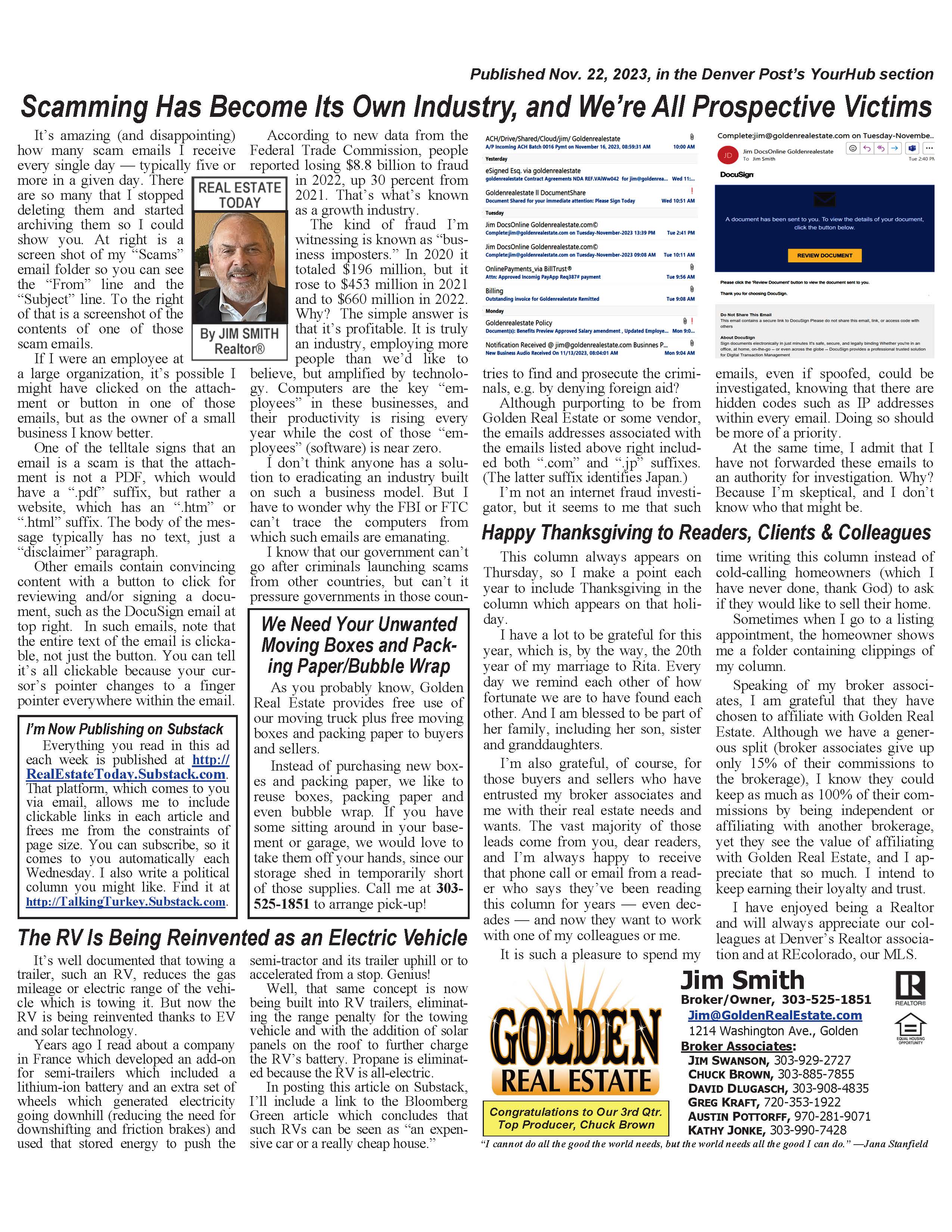 Here Is This Week’s “Real Estate Today” Column/Ad – Jim Smith's Blog